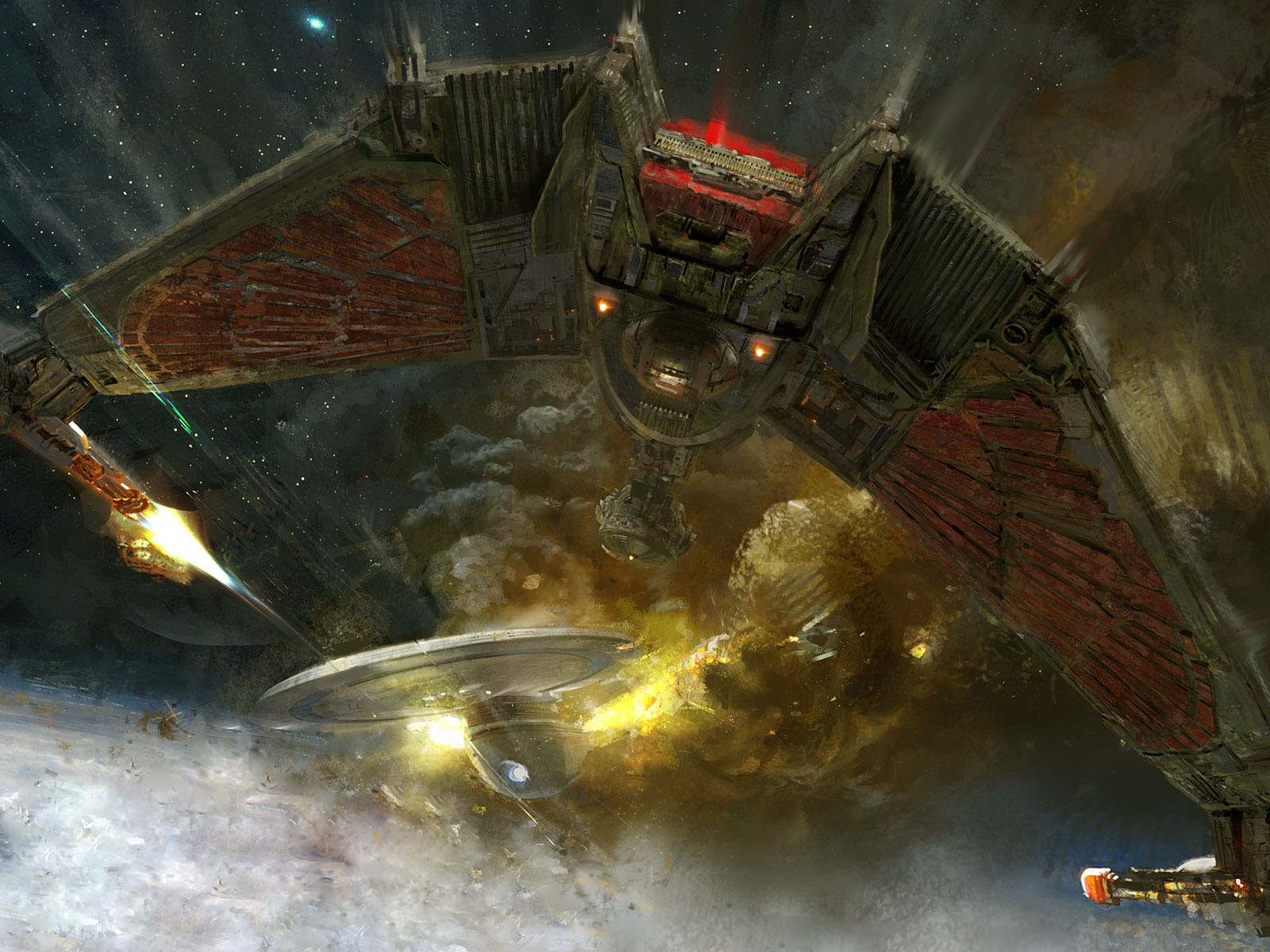 Star Trek Wallpaper: Bird of Prey Vs Excalibur Class Star Ship ...