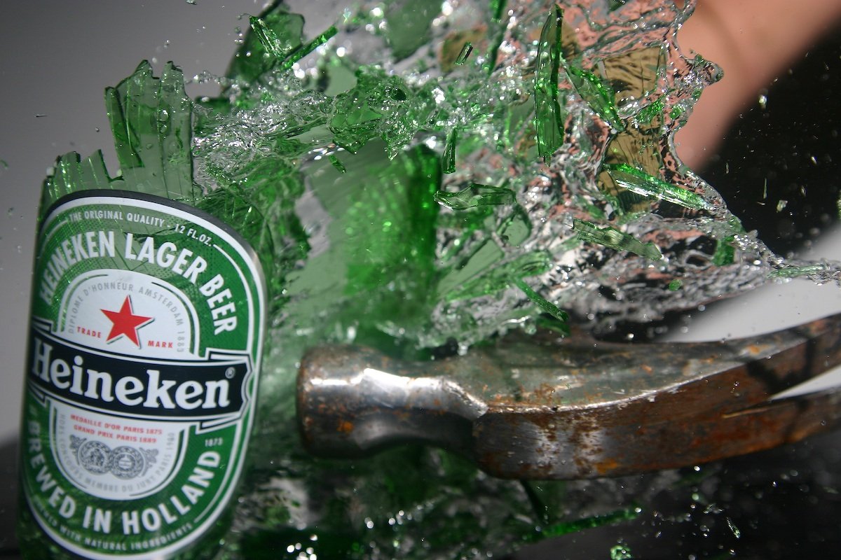 Smashing Heineken Lager Beer - MyConfinedSpace