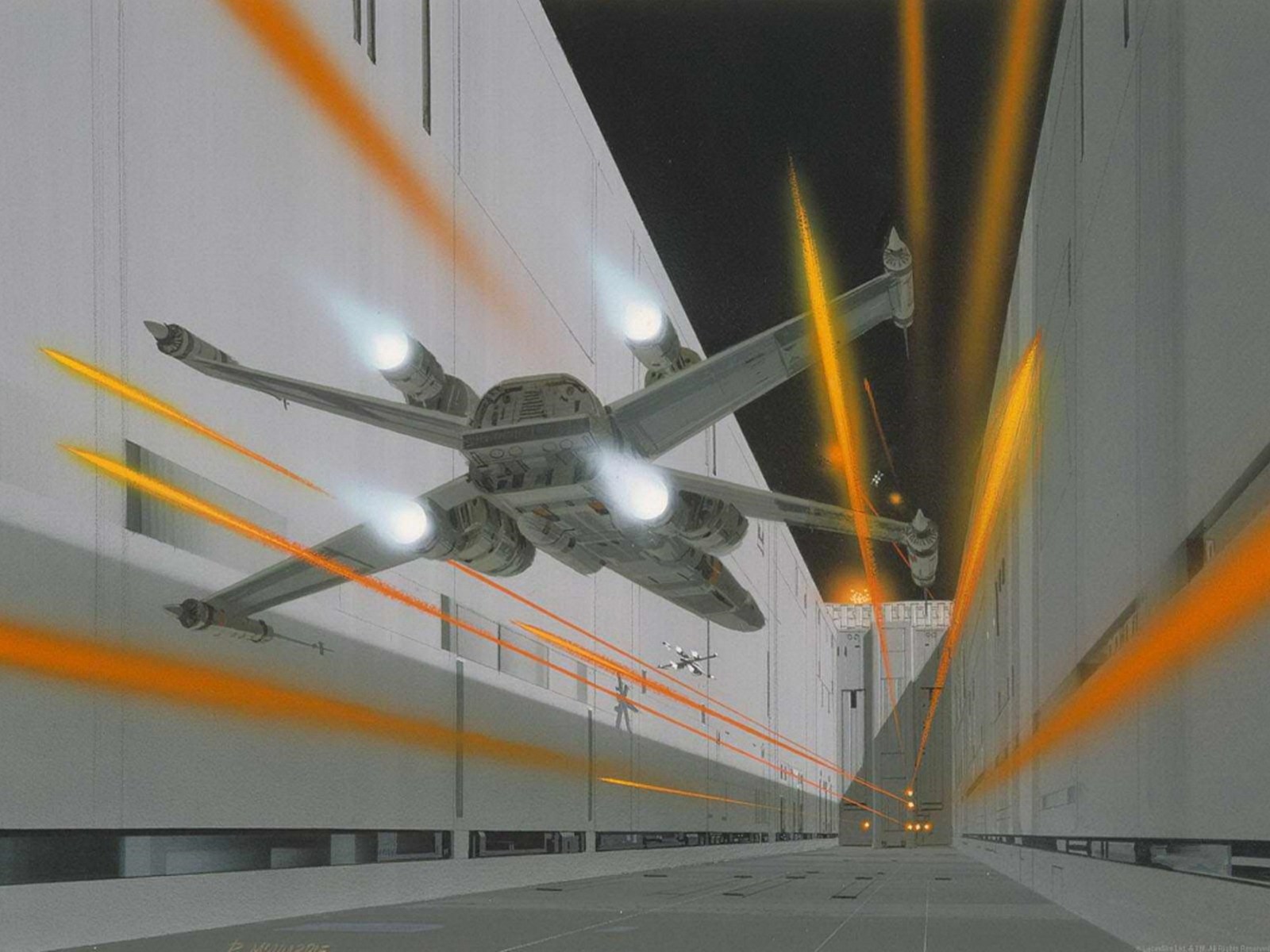star wars concept art - trench run - MyConfinedSpace