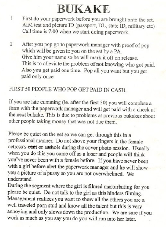 Bukake Instructions - MyConfinedSpace