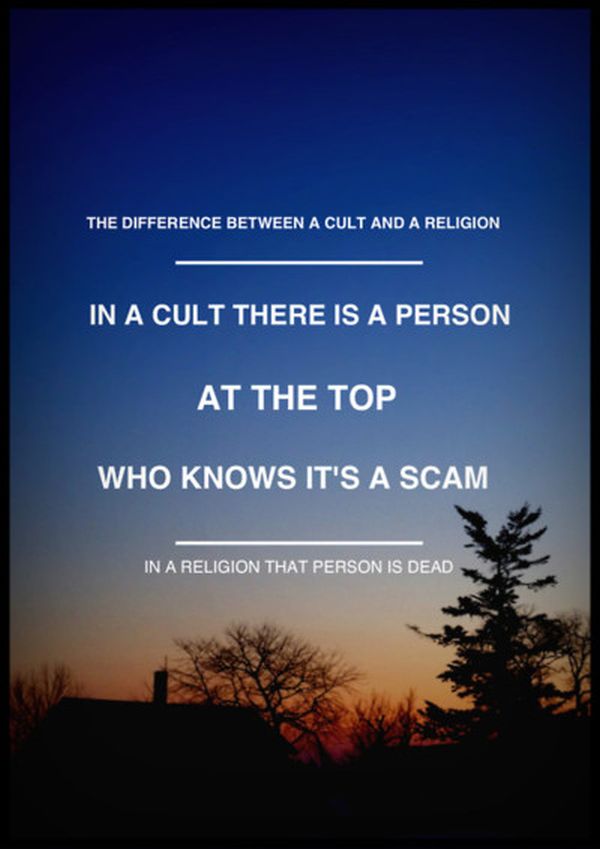 the difference between a cult and a religion | MyConfinedSpace