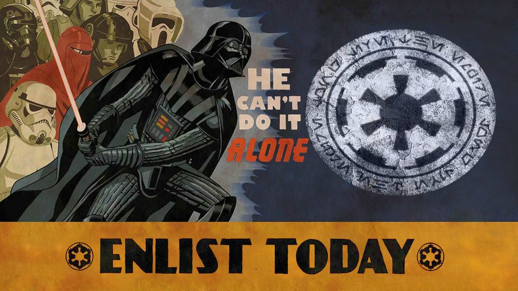 star wars – he cant do it alone – ENLIST TODAY | MyConfinedSpace