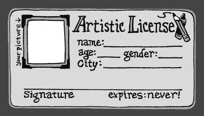 artistic license - MyConfinedSpace