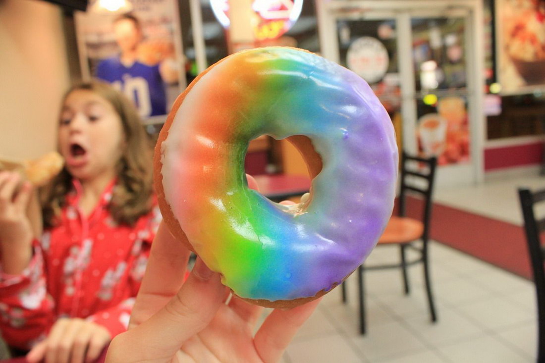 rainbow glaze donut - MyConfinedSpace
