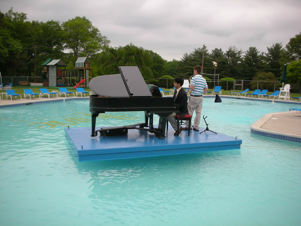 Piano over pool - MyConfinedSpace
