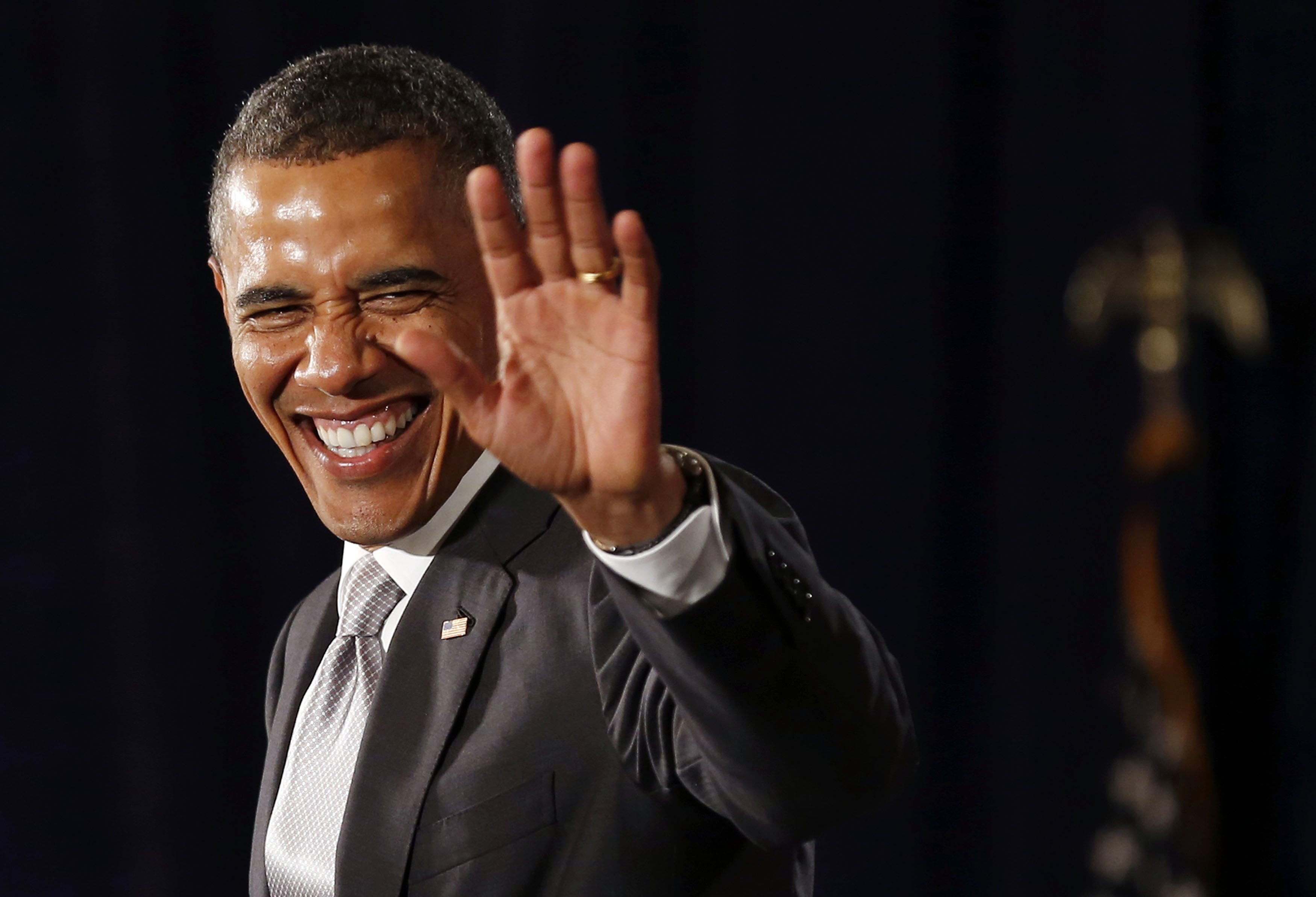 Barry Obama is smiling - MyConfinedSpace