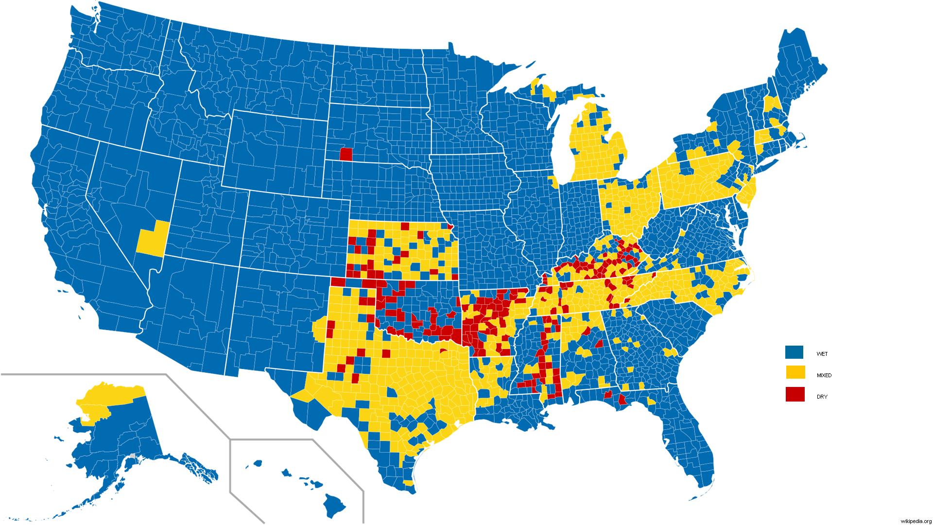 Dry counties in the USA - MyConfinedSpace