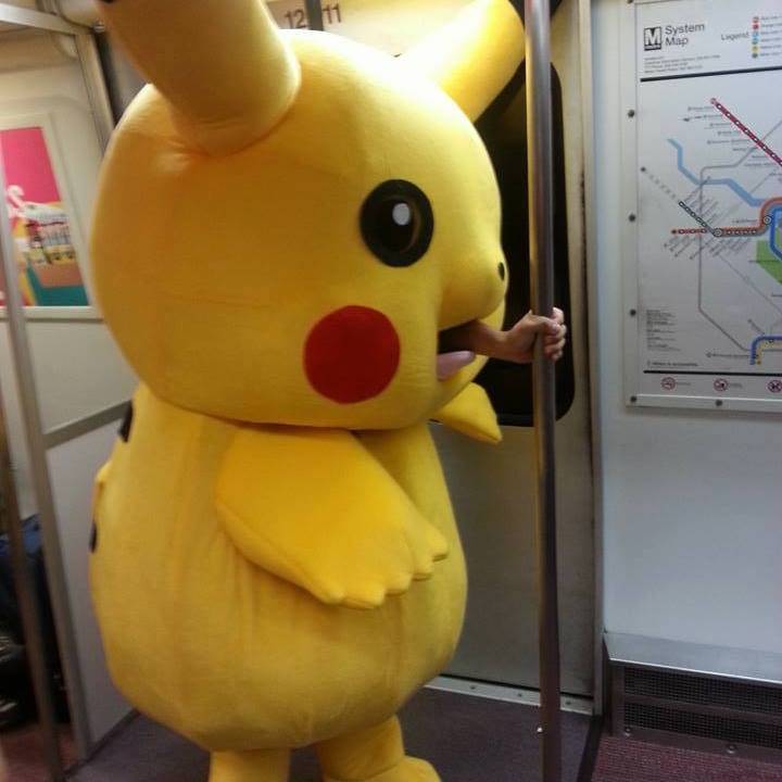 pokemon costume on the subway - MyConfinedSpace