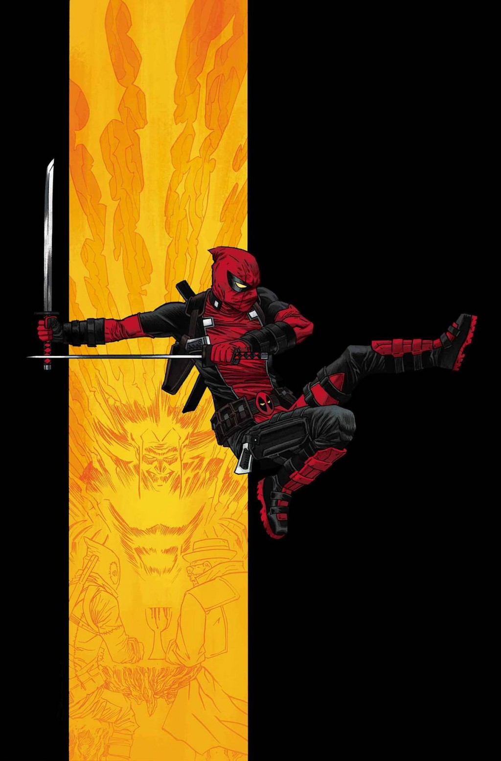 Deadpool jumping through flames - MyConfinedSpace