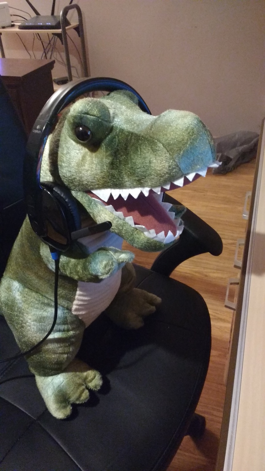 t-rex gamer - MyConfinedSpace