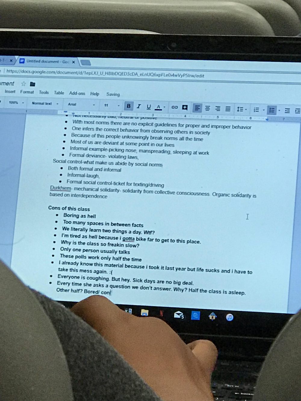 Cons of this Class - MyConfinedSpace