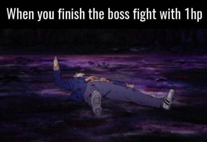 when you finish the boss fight with 1 hp - MyConfinedSpace