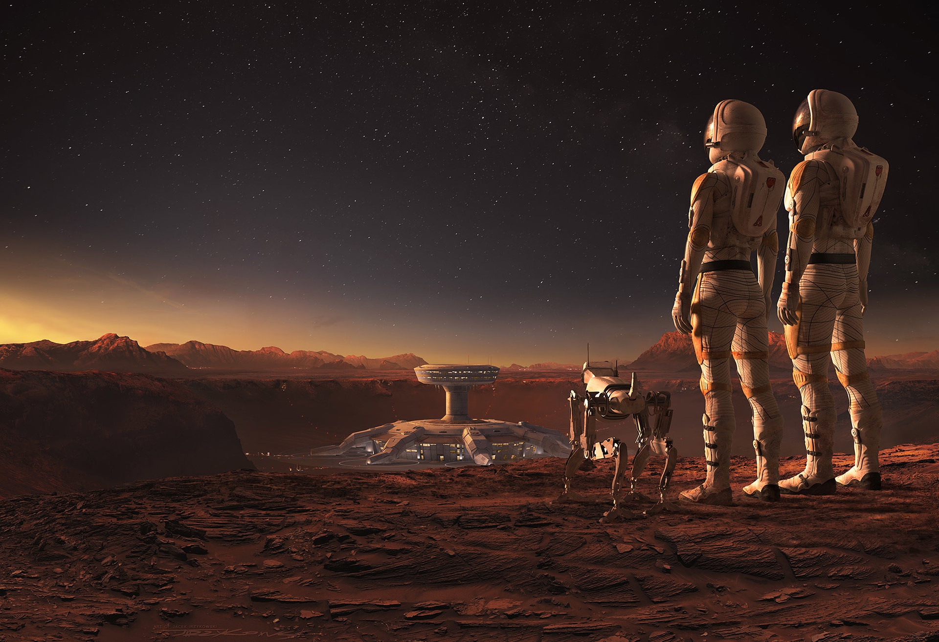 Space People with Space Dog - MyConfinedSpace