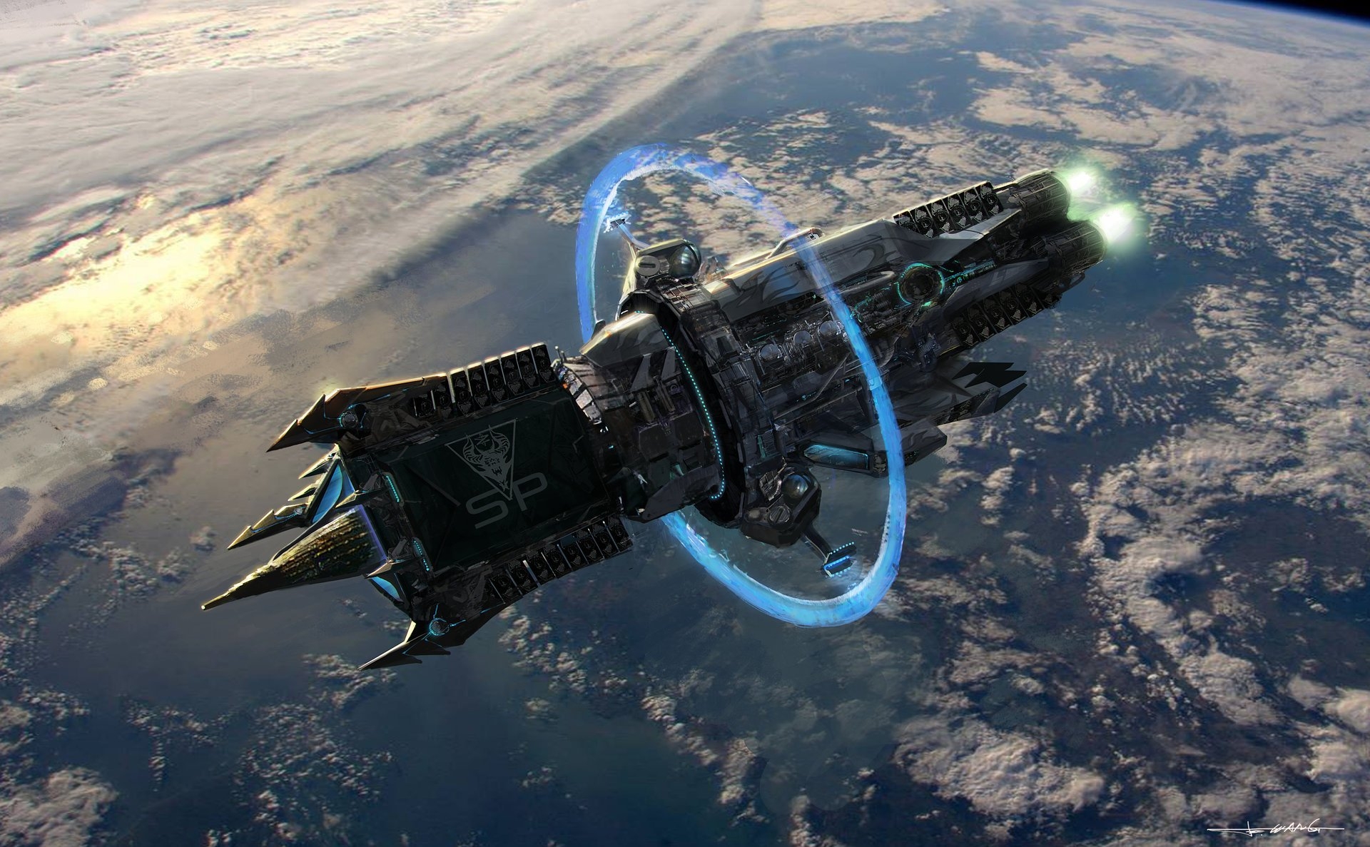 Blue Ring Spaceship - MyConfinedSpace
