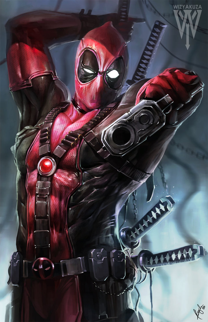 Deadpool upside down gun - MyConfinedSpace