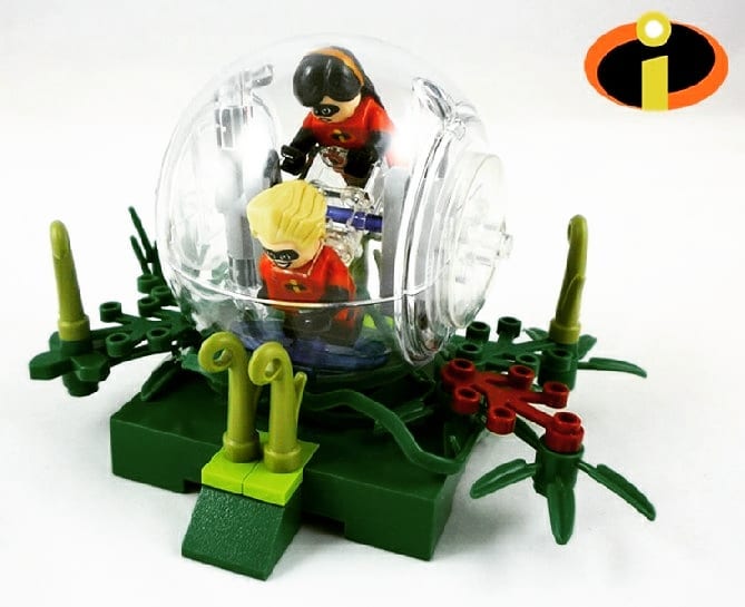 Dash and Violet rolling force-field bubble in LEGO - MyConfinedSpace