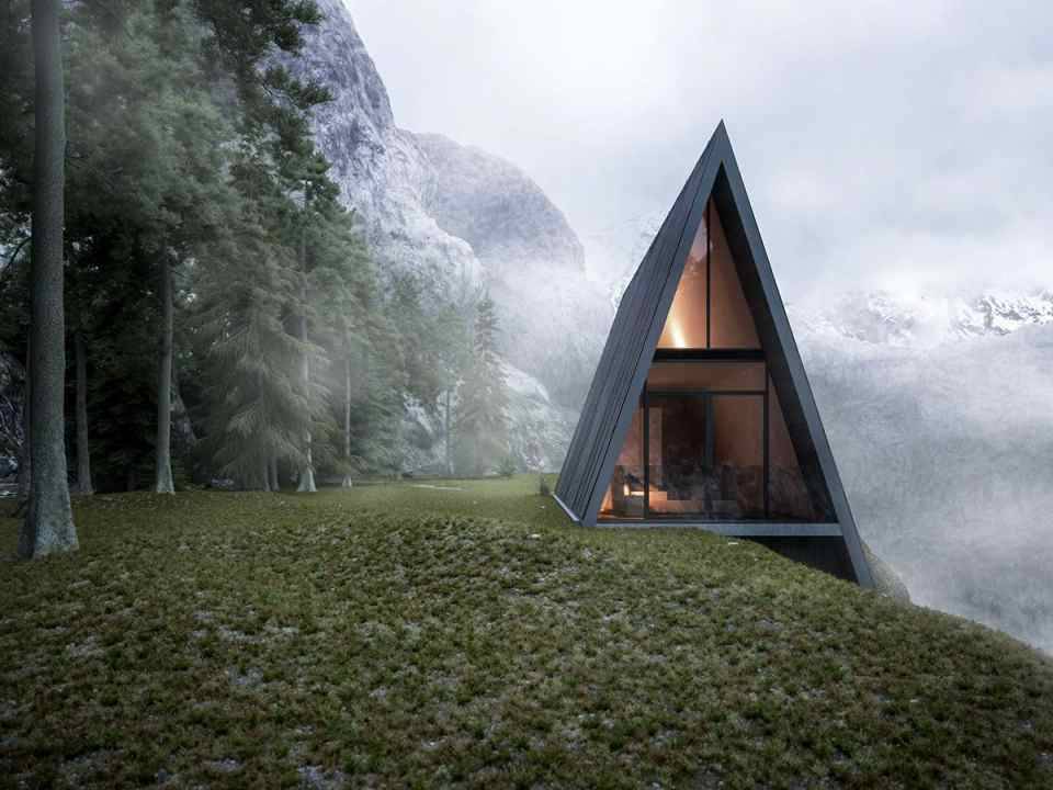 cliffside pyramid house - MyConfinedSpace