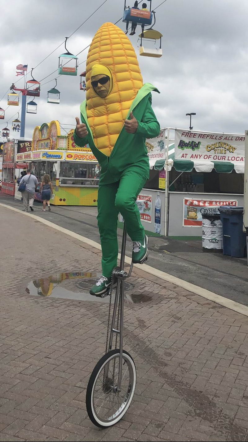 cornman on a unicycle - MyConfinedSpace