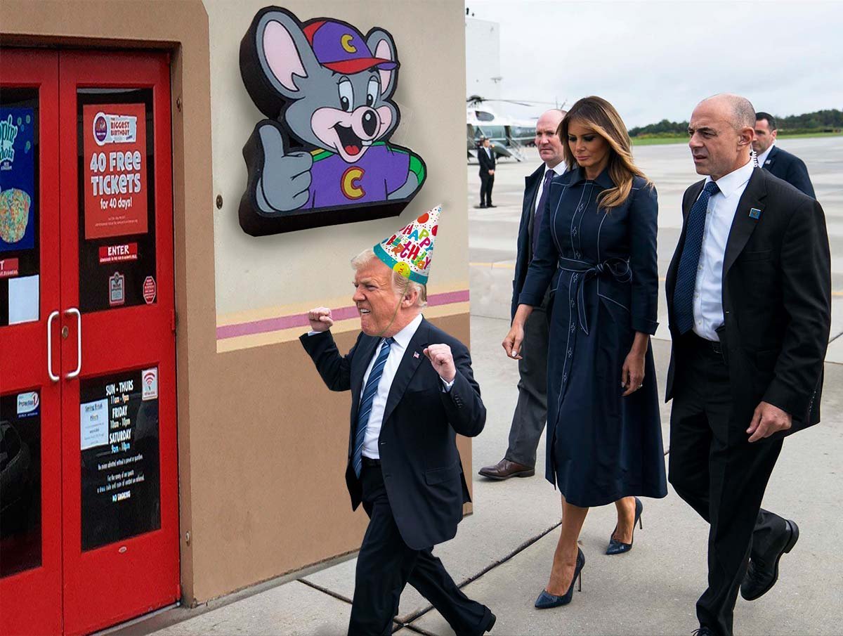 Tiny Trump going to Chucky E Cheese - MyConfinedSpace