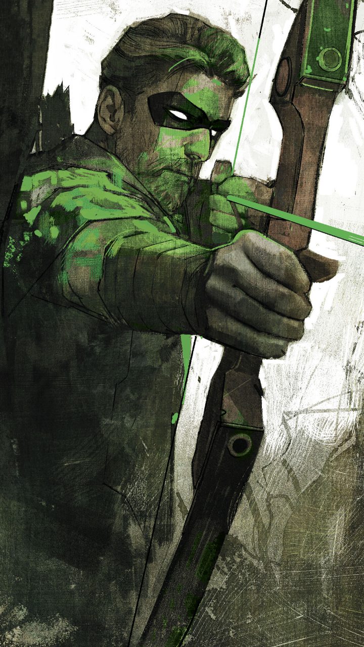 Green Arrow Drawing Back - MyConfinedSpace