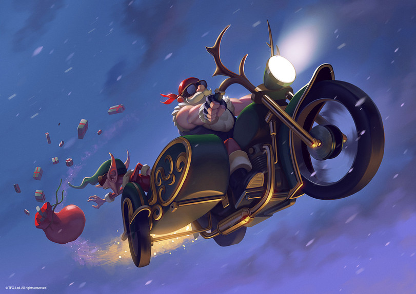 Santa Speeding off on his new bike - MyConfinedSpace
