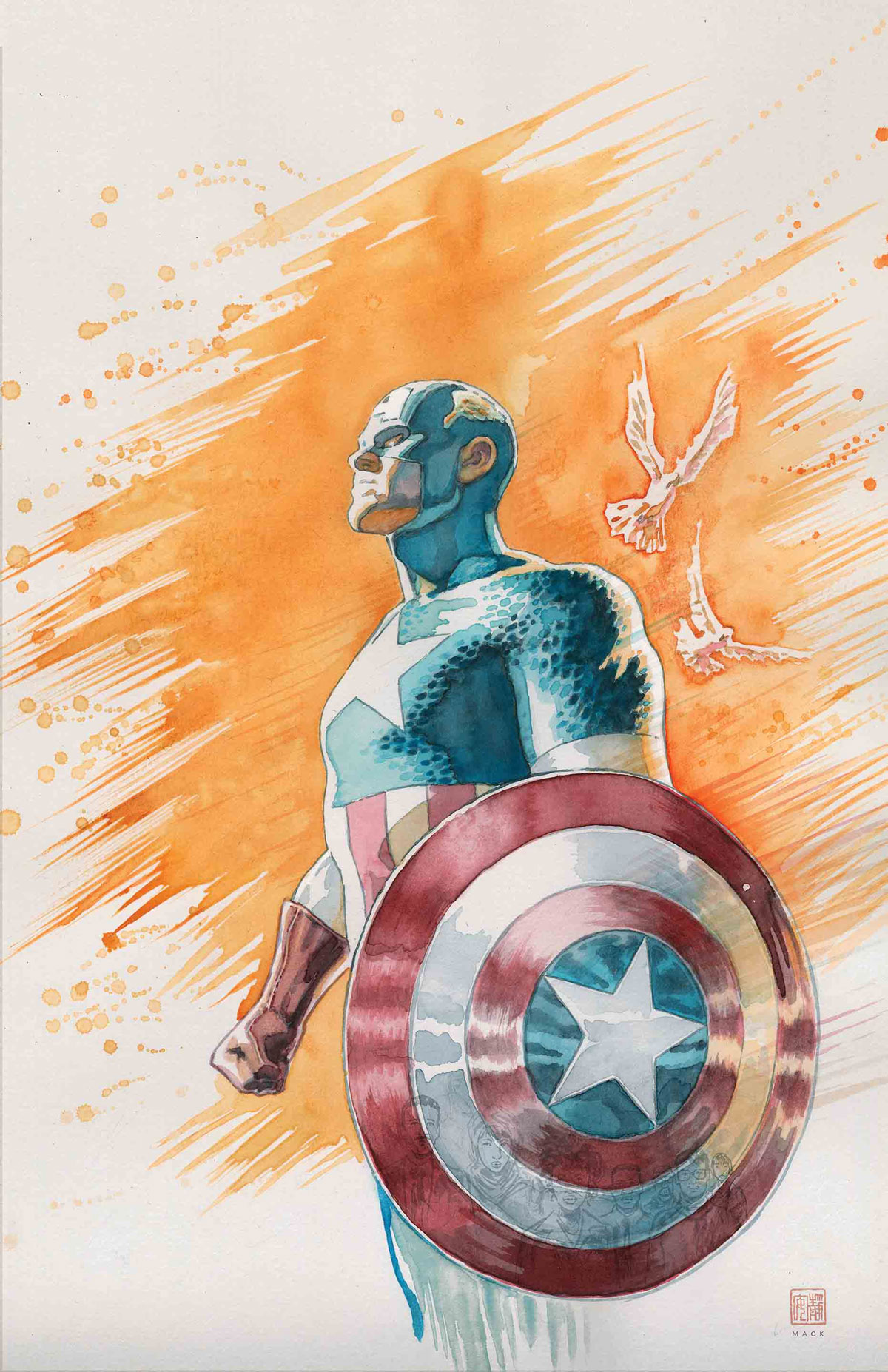 Captain America in water color - MyConfinedSpace