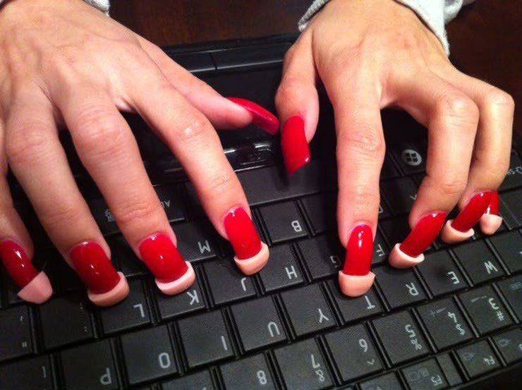 long nail tips for typng with long nails - MyConfinedSpace