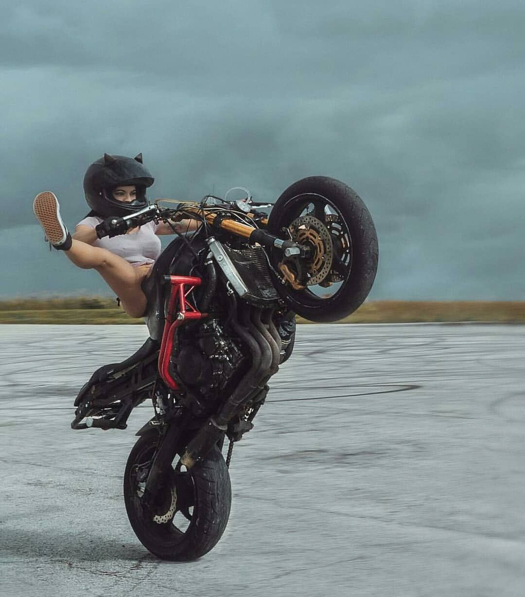 spread eagle on a motorcycle - MyConfinedSpace