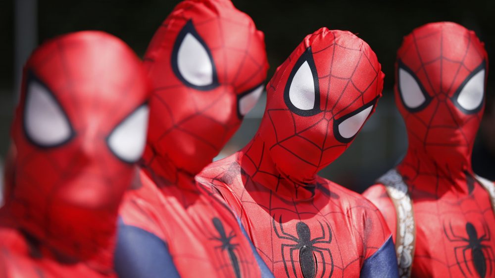four spider cosplayers - MyConfinedSpace