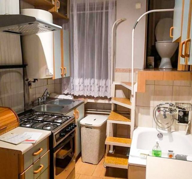 private kitchen toilet stairs - MyConfinedSpace