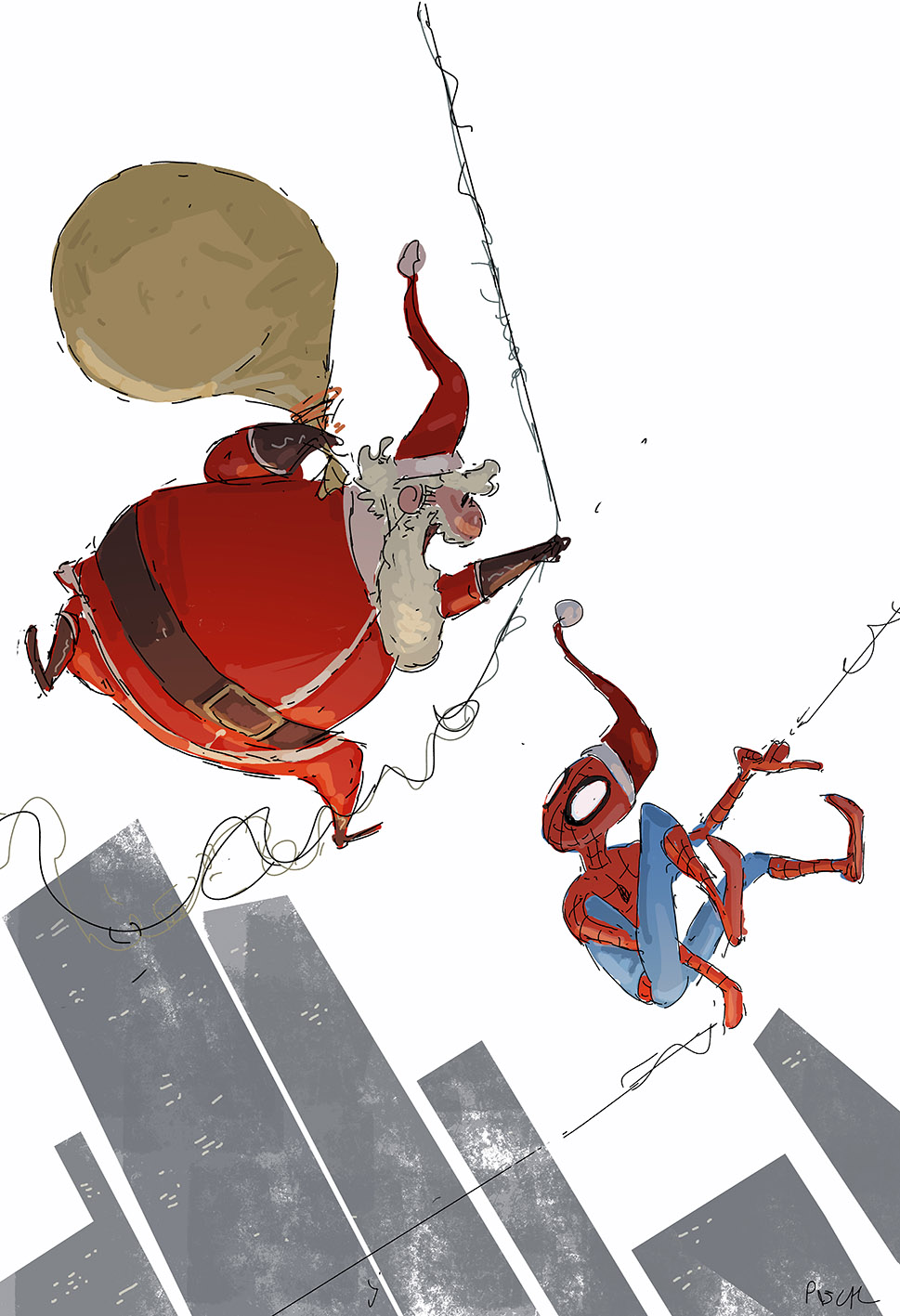 Spider-man and Santa - MyConfinedSpace