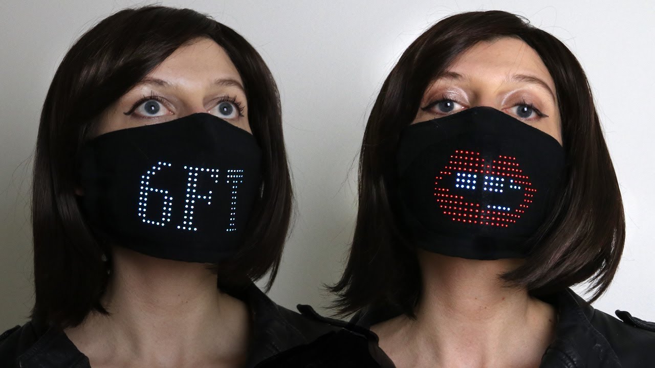 Face Mask Warns to Stay Away and Responds to Voice DIY LED Wearable ...