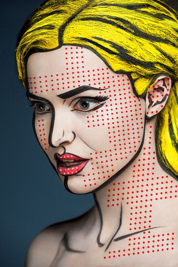 Comic book face paintmakeup - MyConfinedSpace