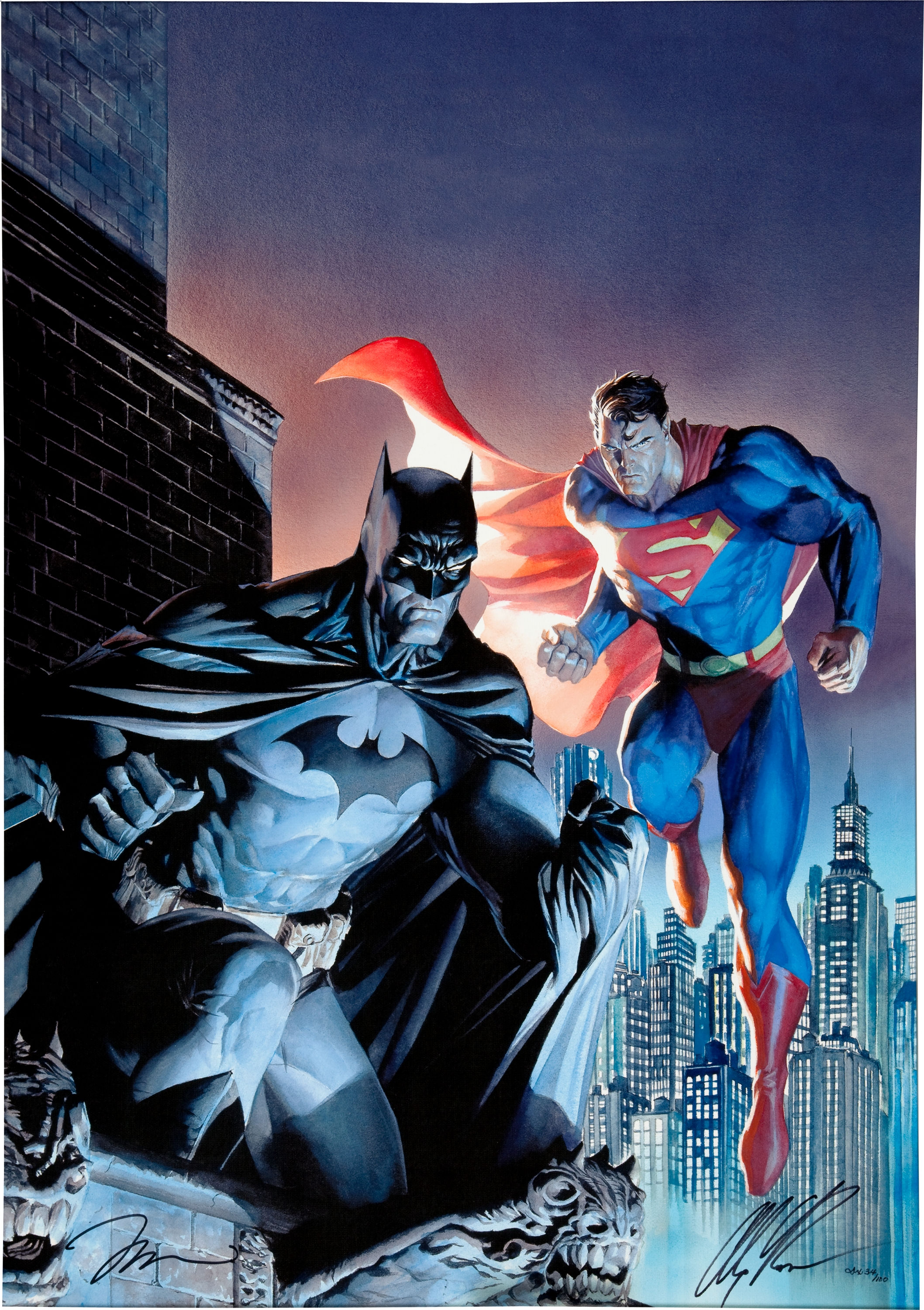 Superman and Batman sharing a rooftop - MyConfinedSpace
