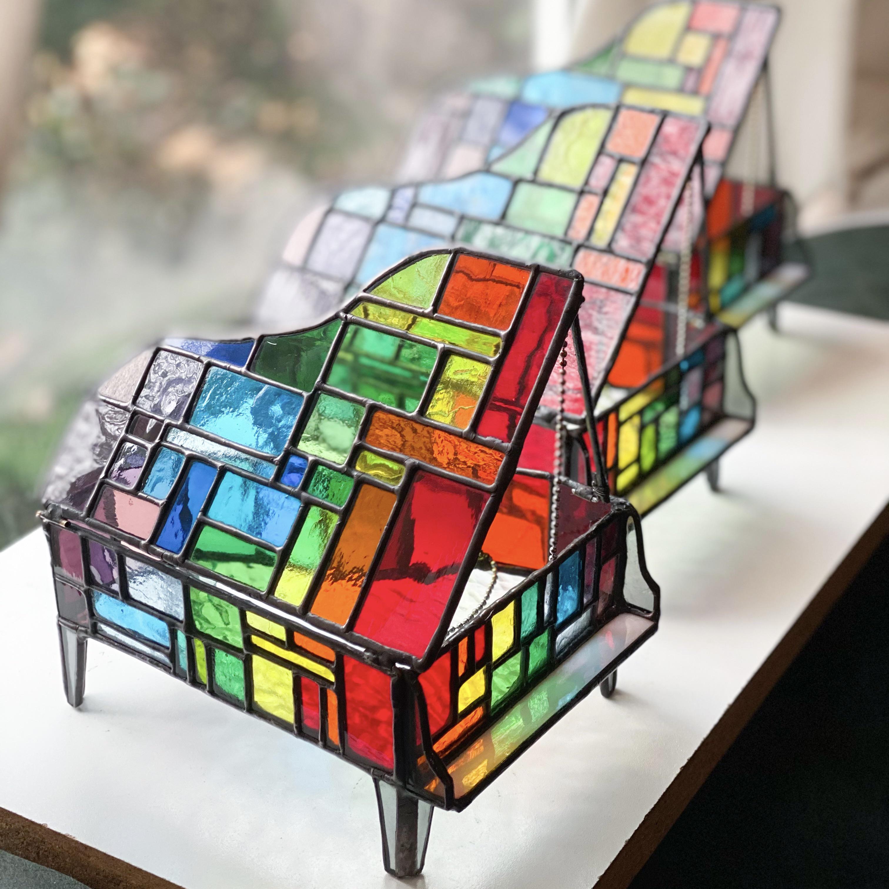 My army of stained glass piano boxes…I hope they are accepted here ...