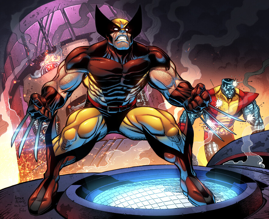Wolverine and Colossus VS Sentinel by Art Adams and Bruno Furlani ...