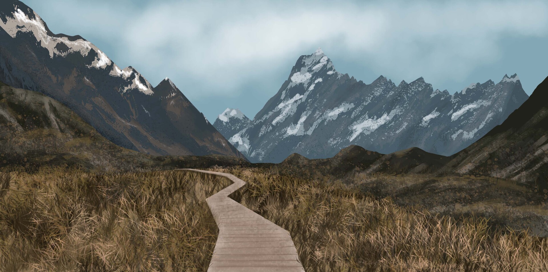 Mountain Path by leebulbsart - MyConfinedSpace