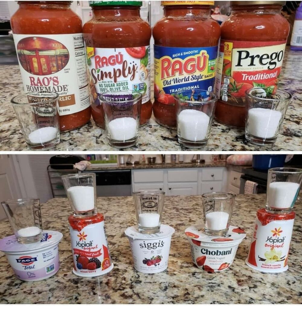 The amount of sugar in Pasta sauce & Yogurt cups - MyConfinedSpace
