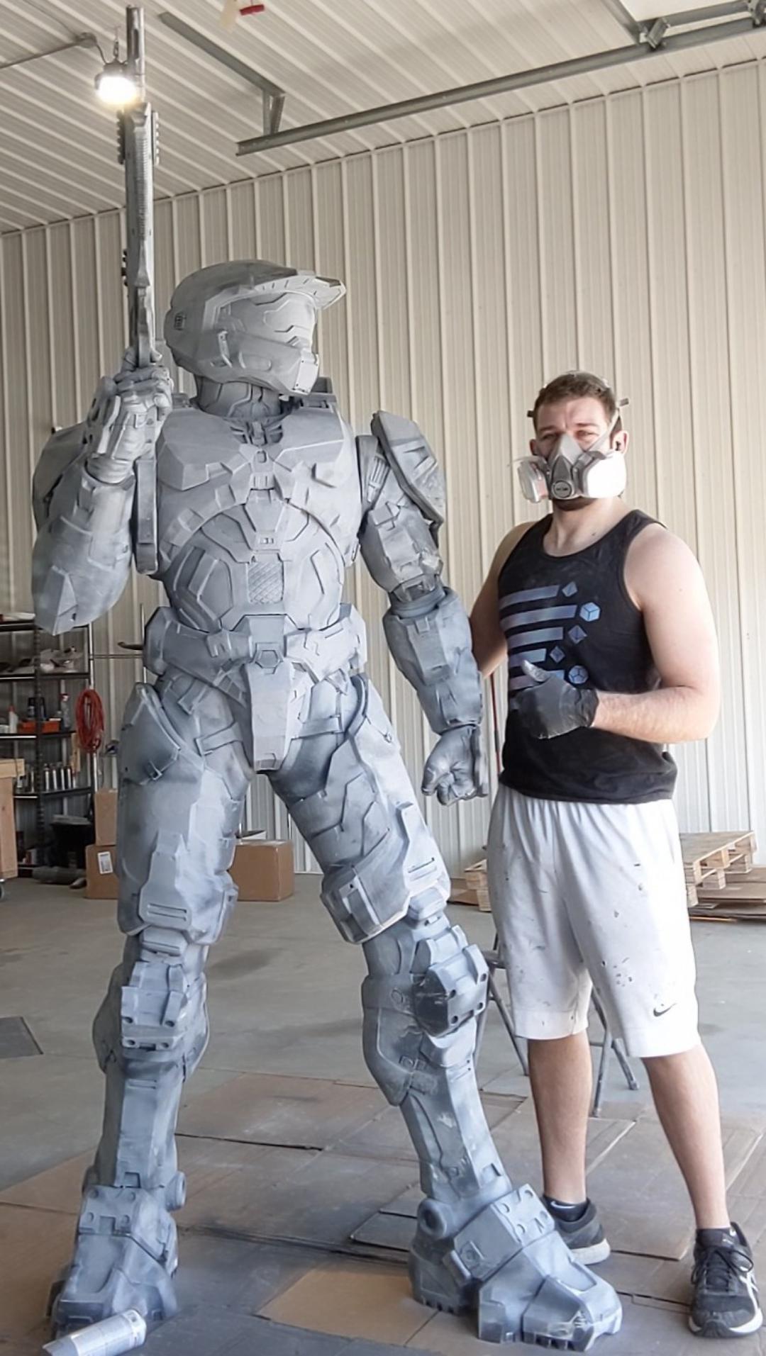 Another update on the life sized Master Chief - MyConfinedSpace