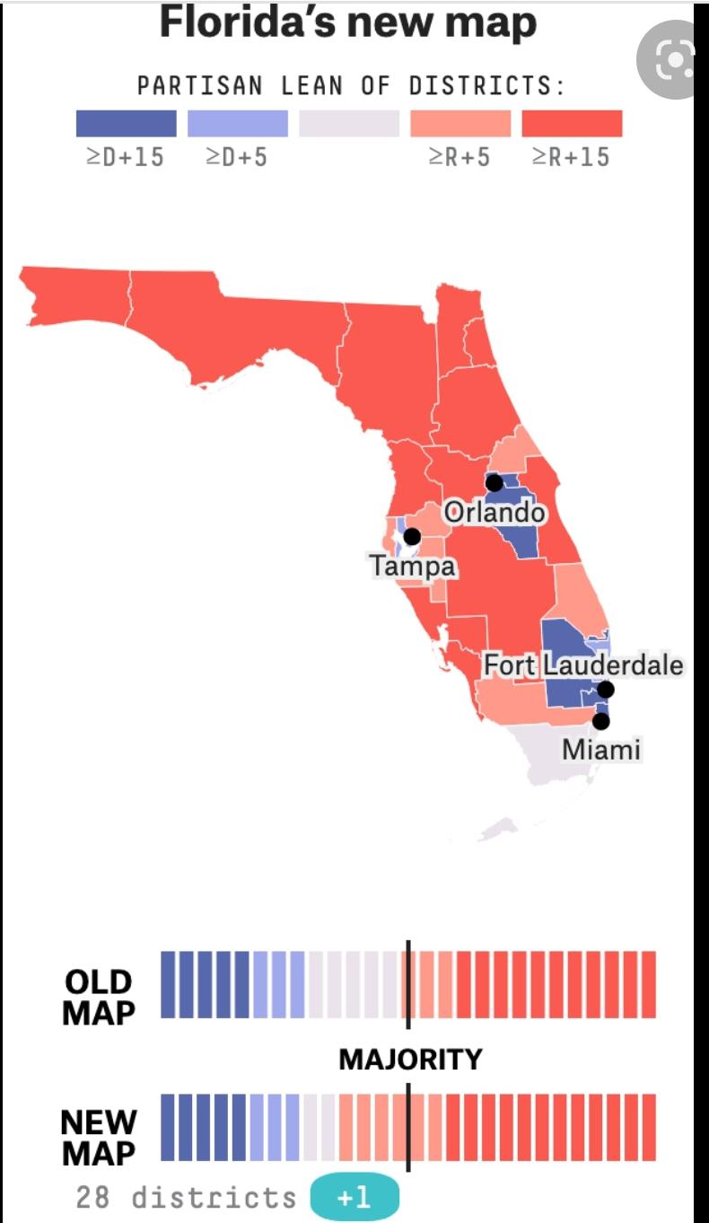 Gov. Ron DeSantis’ new congressional map of Florida after receiving ...