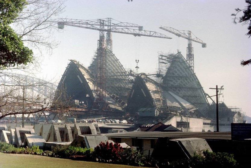 Sydney Opera House under construction (Photographed by Peter Hall from ...