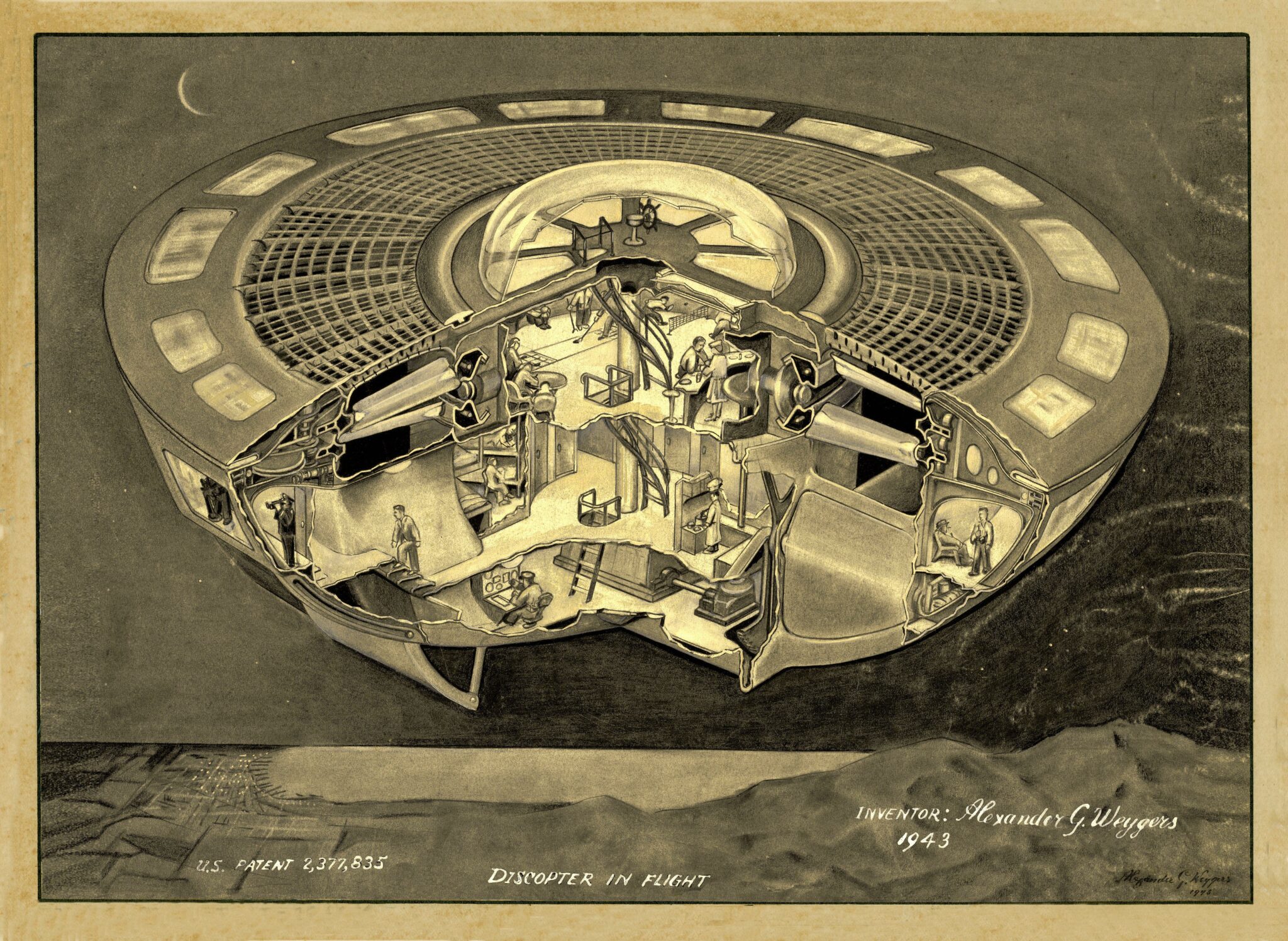 The Discopter by Alexander Weygers (1944) - MyConfinedSpace