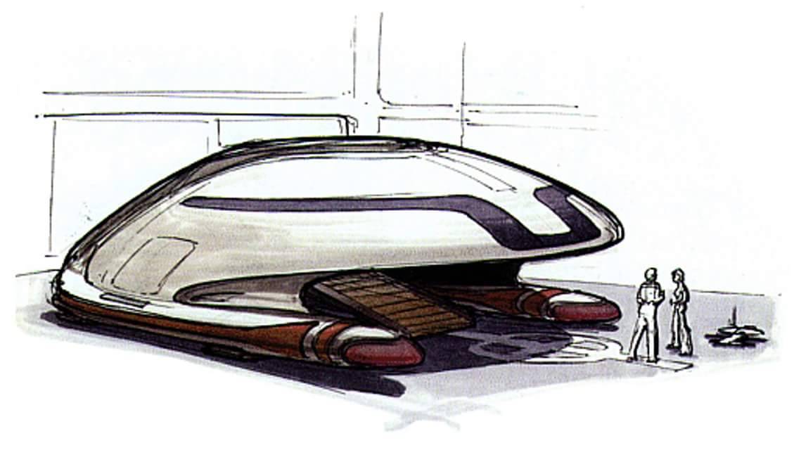 Type 7 Shuttle (Star Trek: TNG) Concept art by Andrew Probert ...