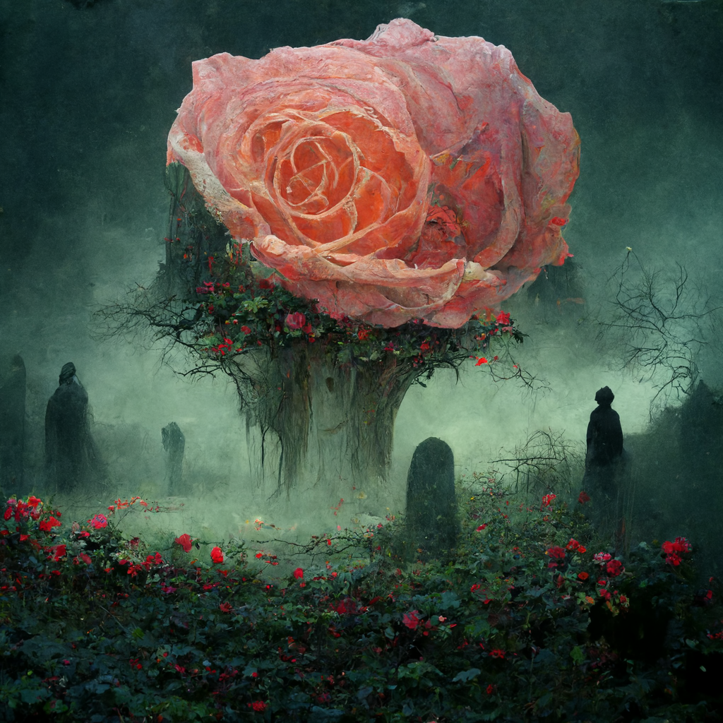 a haunted castle surrounded by roses - MyConfinedSpace