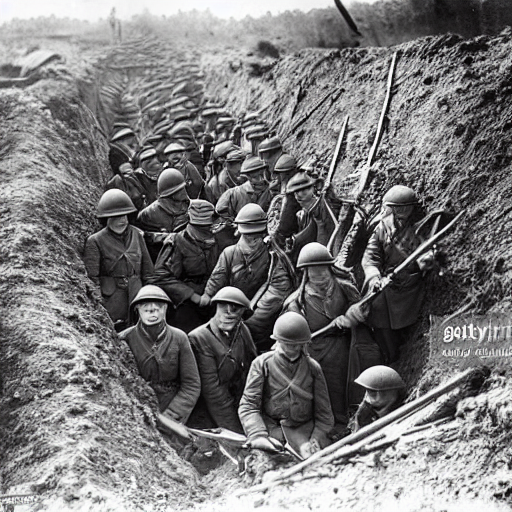 AI generates realistic WW1 trench image, but tries to include getty ...