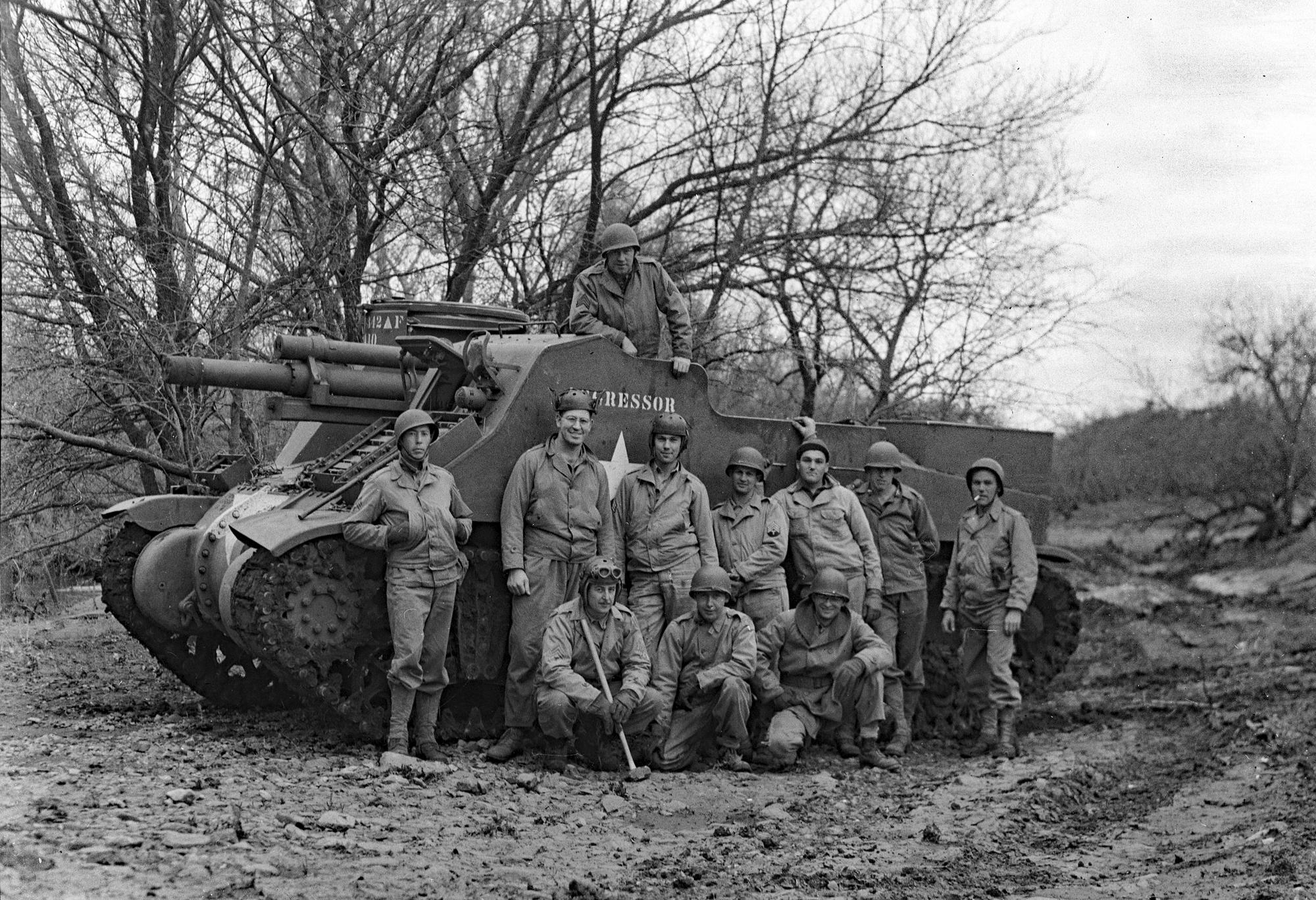 M7 SPH during field training at Ft. Sill, OK in 1944. My Dad is ...