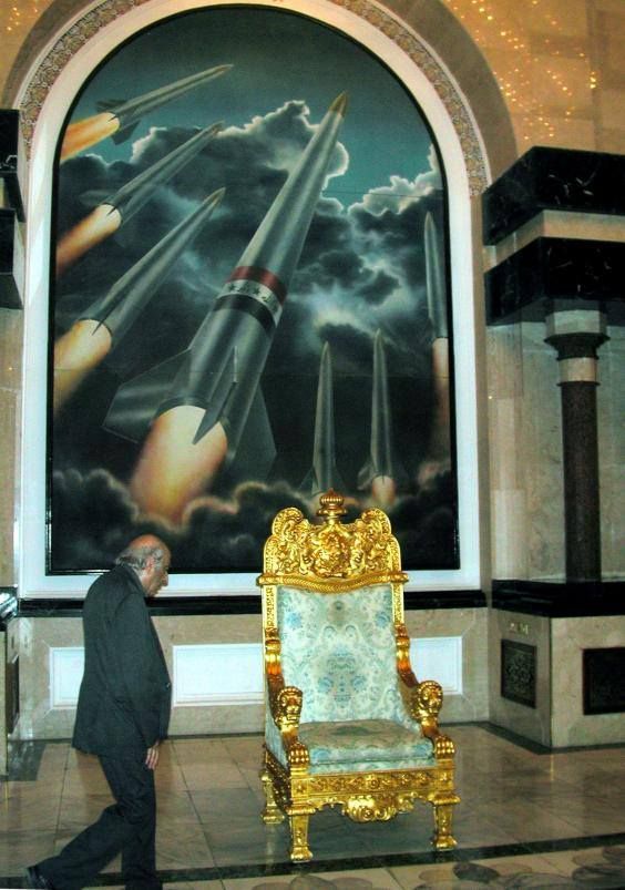 The throne in one of Saddam Hussein’s former palaces - MyConfinedSpace