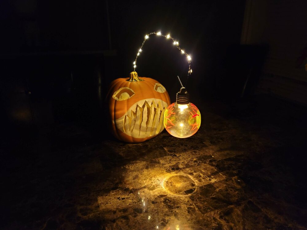 My take on an angler fish pumpkin carving - MyConfinedSpace