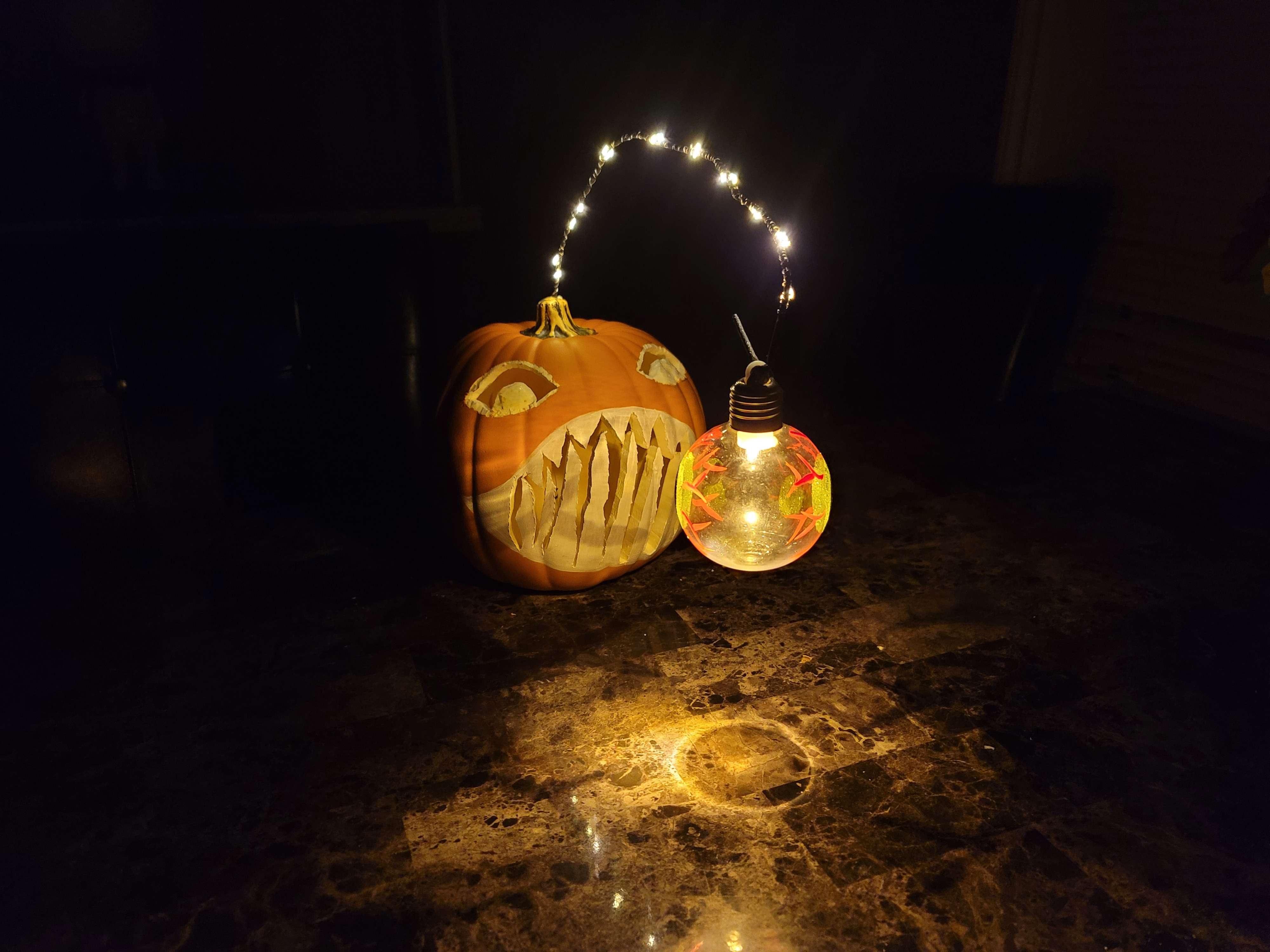 My take on an angler fish pumpkin carving - MyConfinedSpace