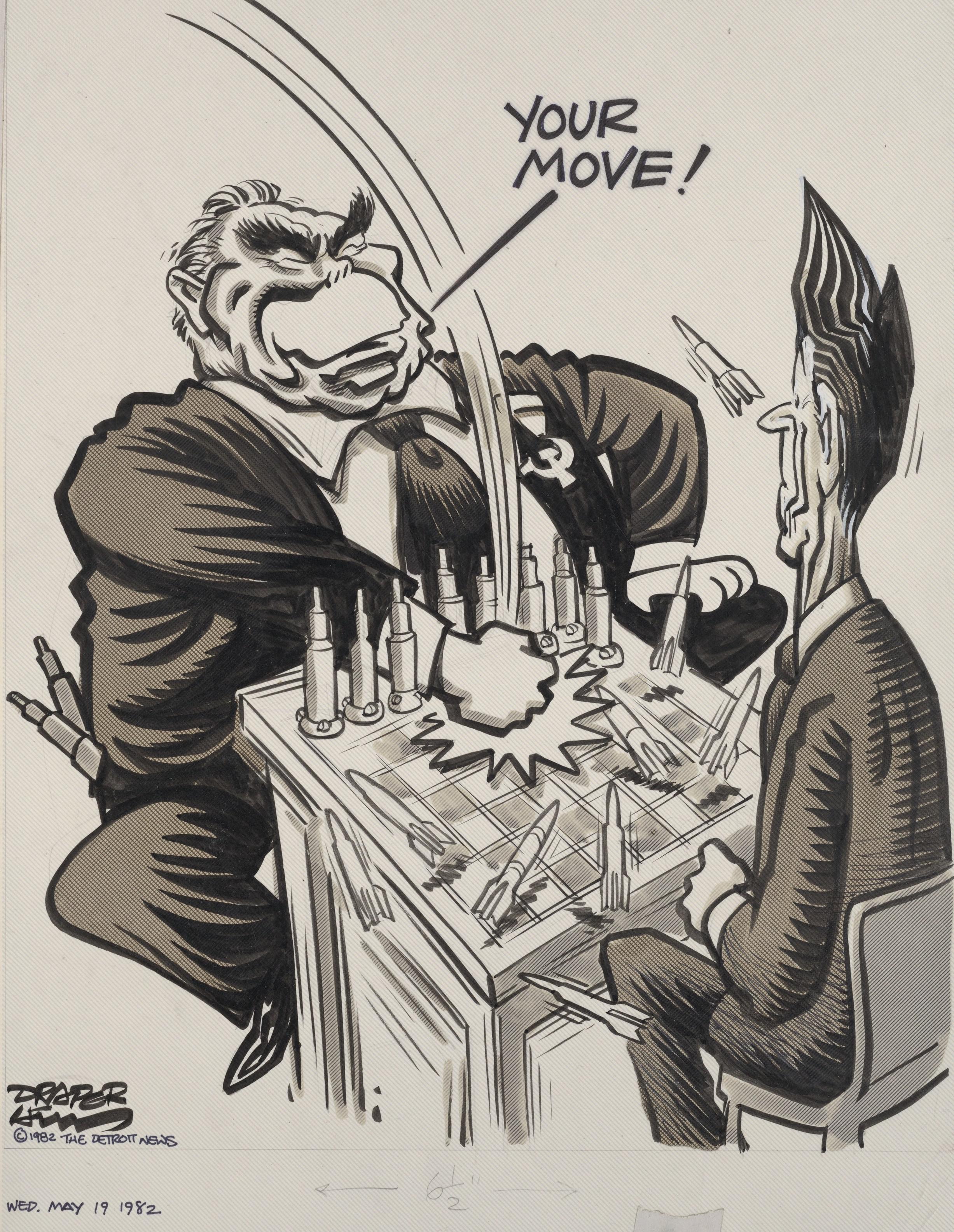 ”Your move!” – American cartoon from ”Detroit News” (artist: Draper ...